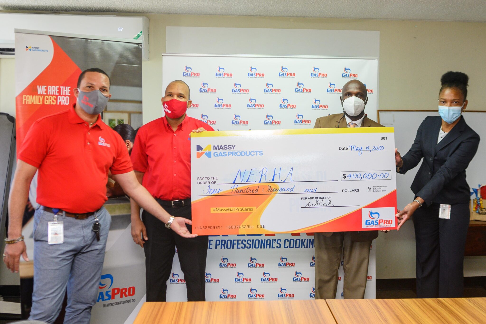 Gas Pro hands over $400k to NERHA – Gas Pro Jamaica